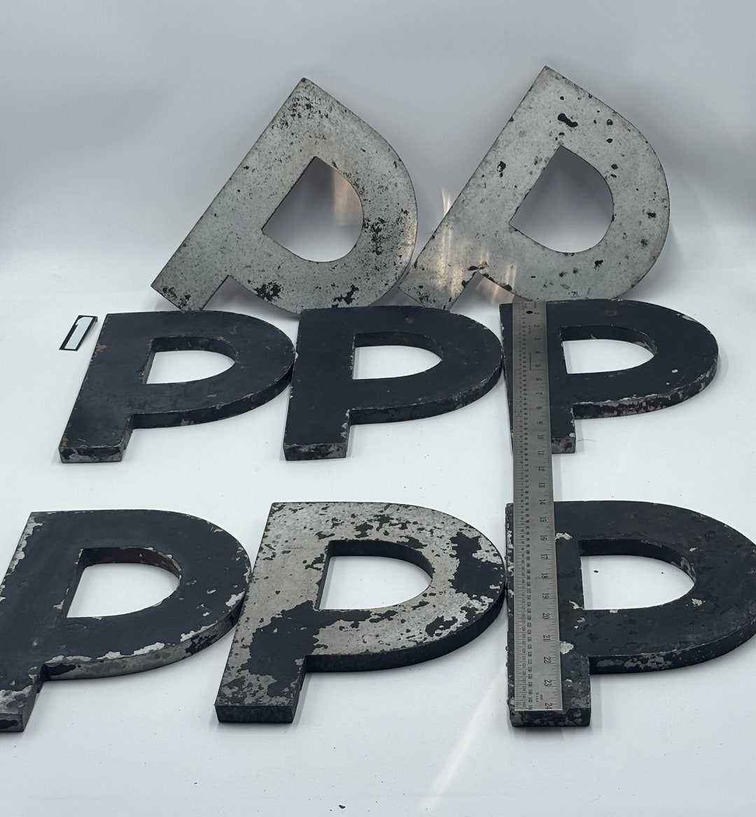 Wagner Sign Service Vintage P Metal Movie Marquee Industrial Letter ...