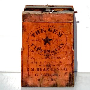 Primitive Tipping Can Gem Can Co. Wood Box Kerosene Can - Etsy