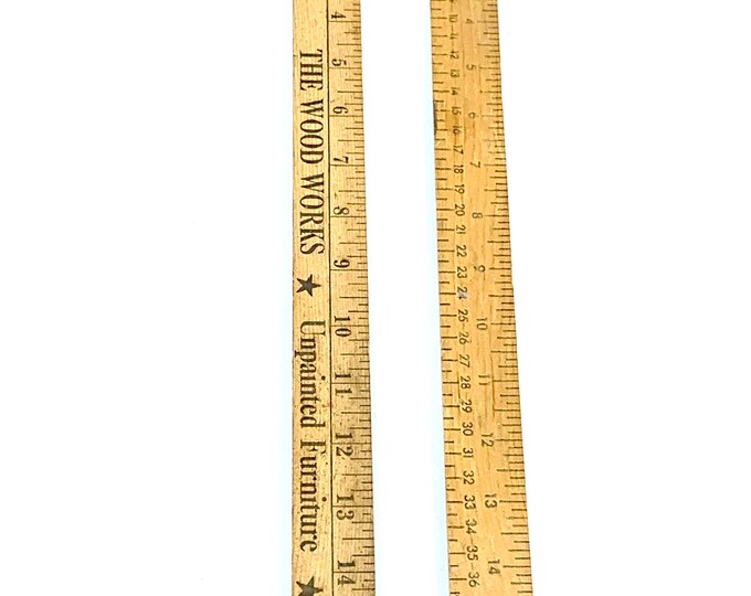Yardstick, One 39 Inch Wood Measuring Stick, Vintage Wooden Ruler, City ...