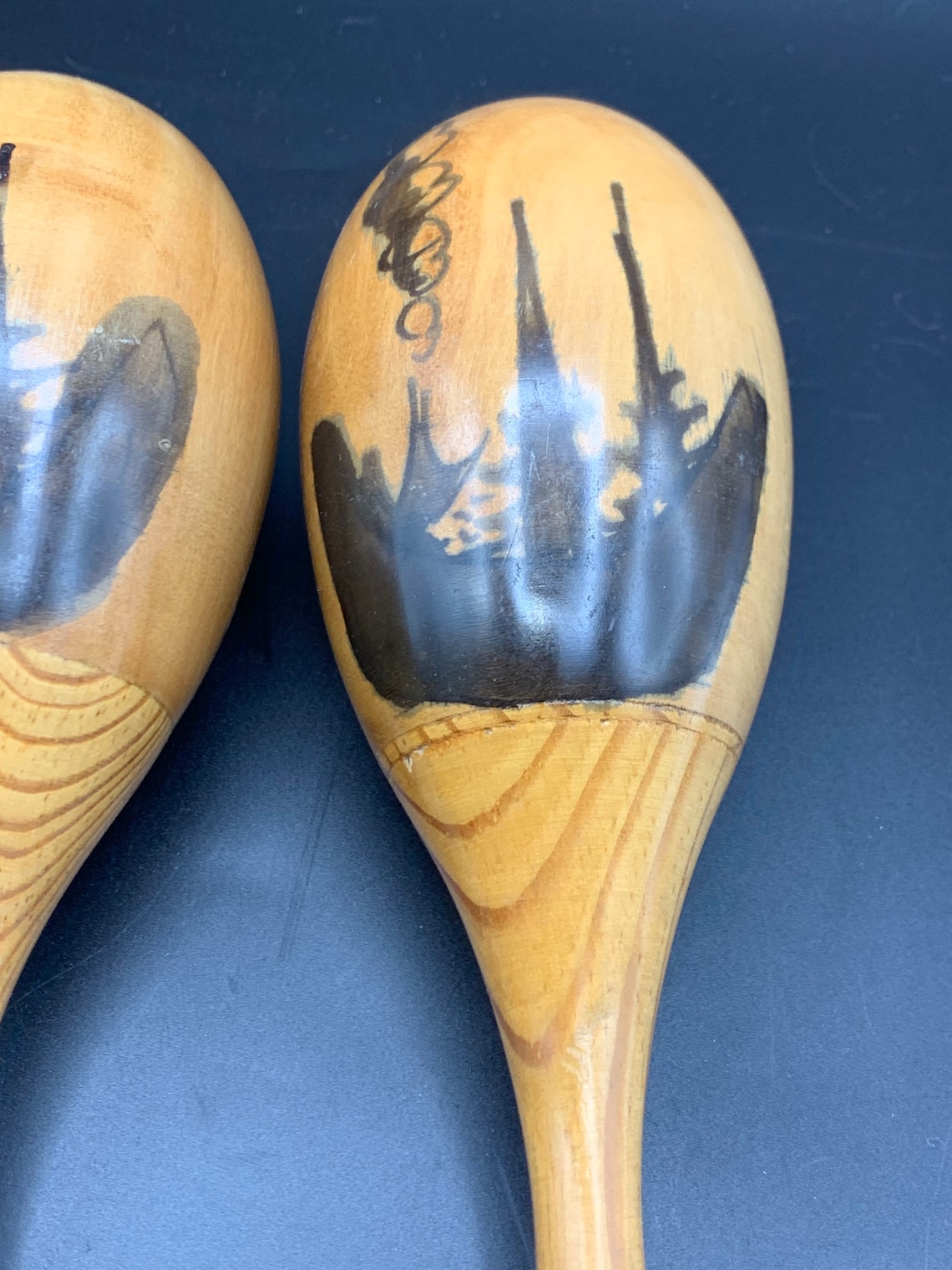 Vintage Maracas Hand-made Maracas With Wooden Handle and Hand - Etsy