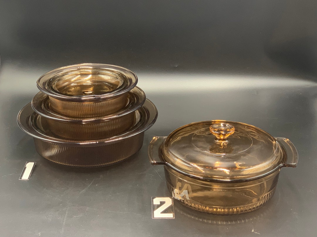 Pyrex Vision and Anchor Hocking Casserole Vision Corning Amber/brown ...