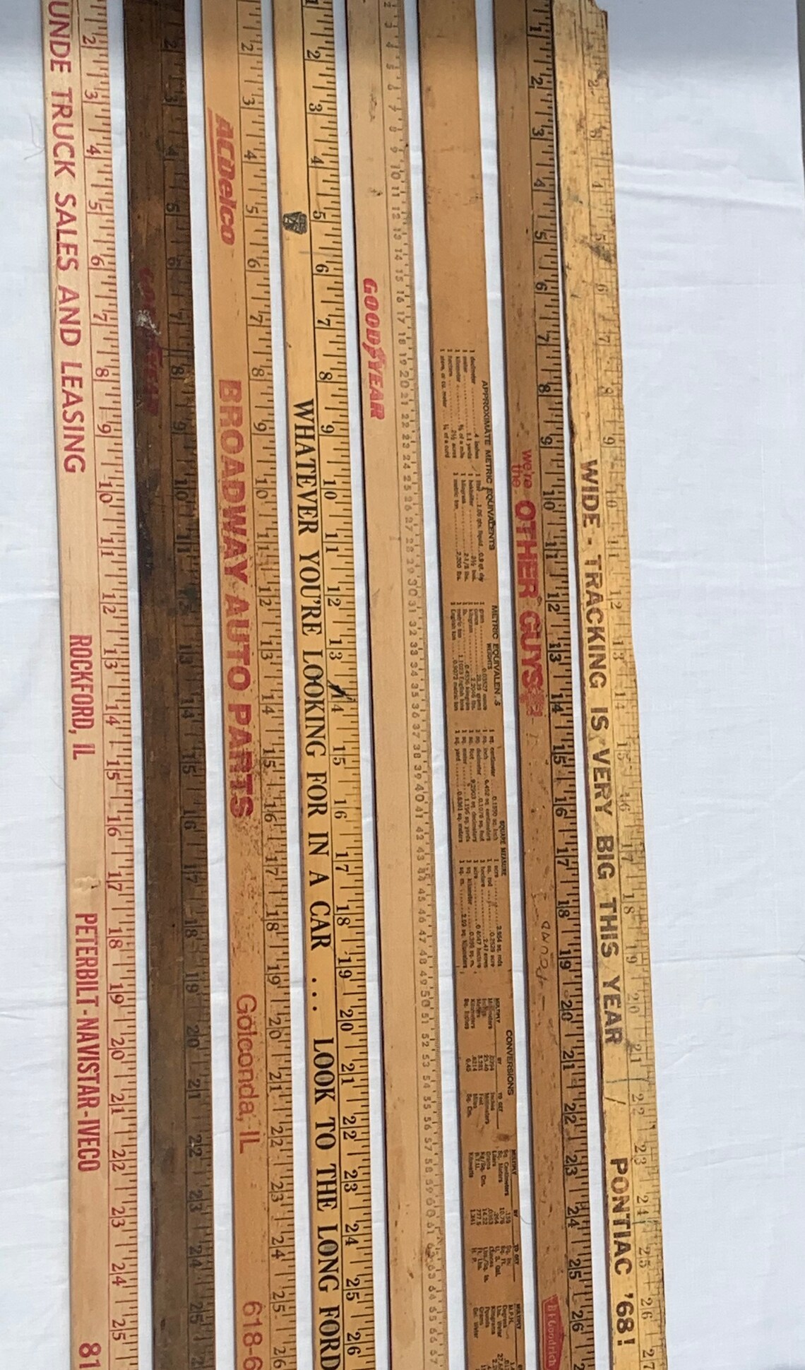 Yardsticks Automobile Advertising Vintage Yardsticks - Etsy