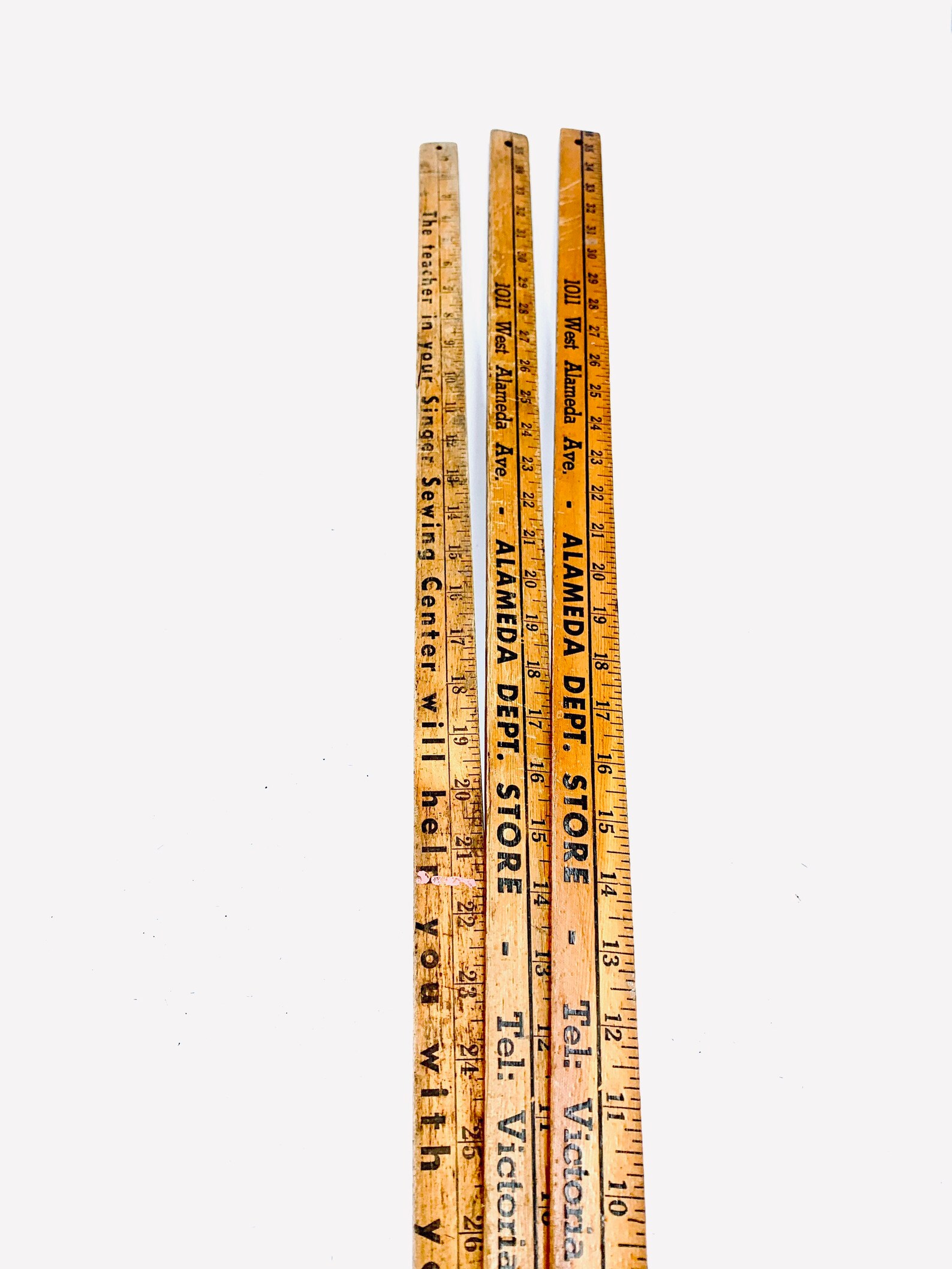 Singer Yardstick Alameda Dept Store Yardstick Vintage Wood - Etsy