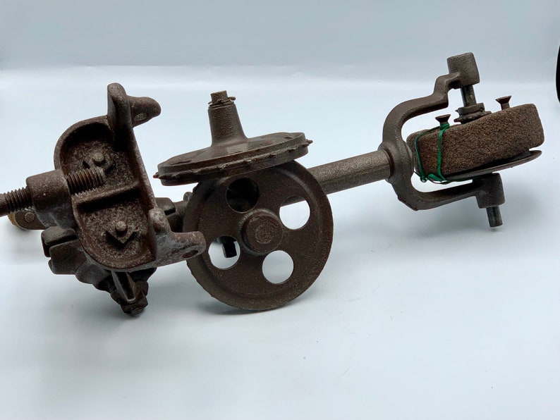 Antique Tool Cast Iron Gears Hand Crank Bench Mount Grinder - Etsy