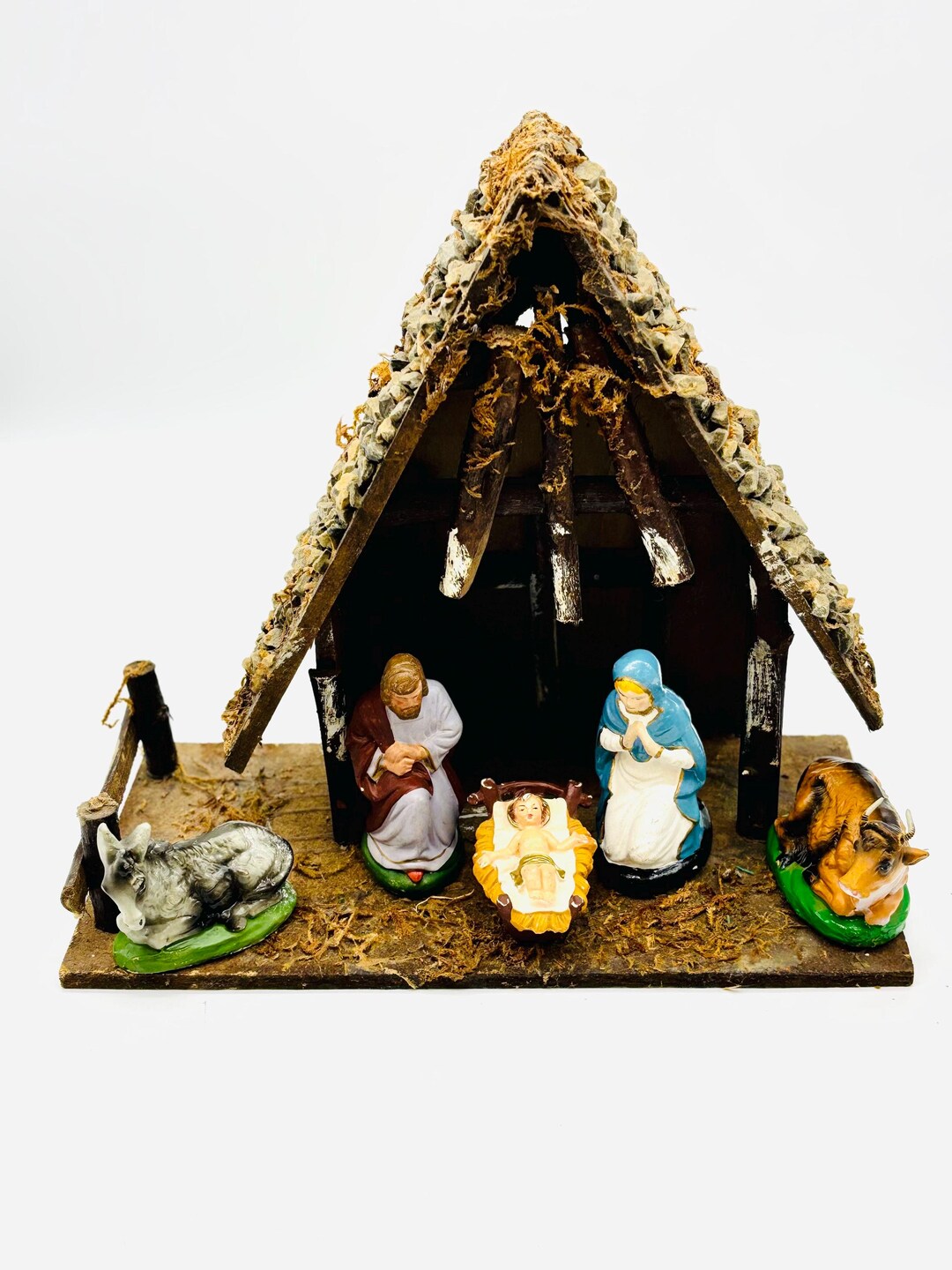 Nativity Stable Religious Creche Figurines Italy Christmas Decor ...