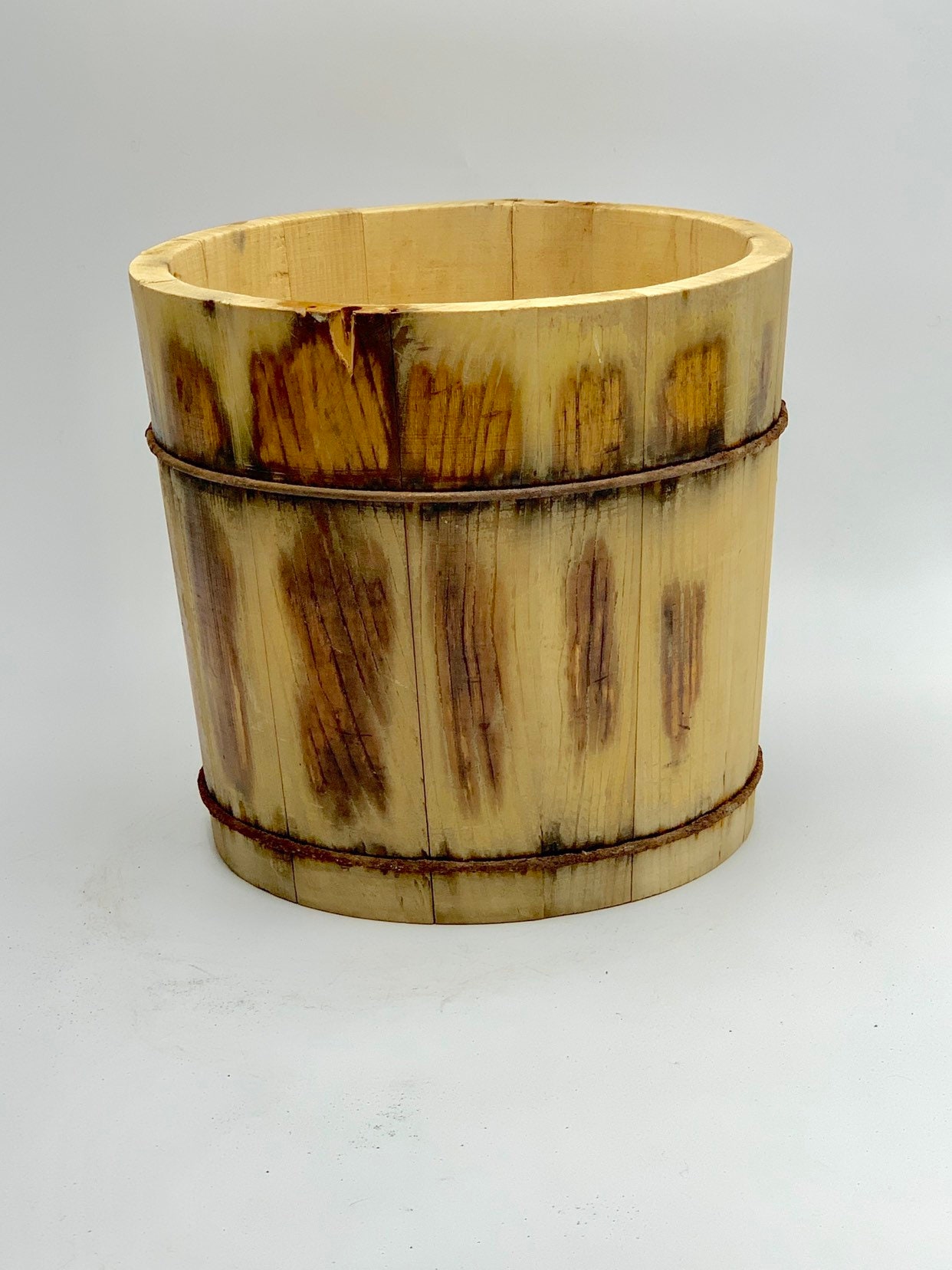 Vintage Wood Bucket Wooded Stave Container Round Wood | Etsy