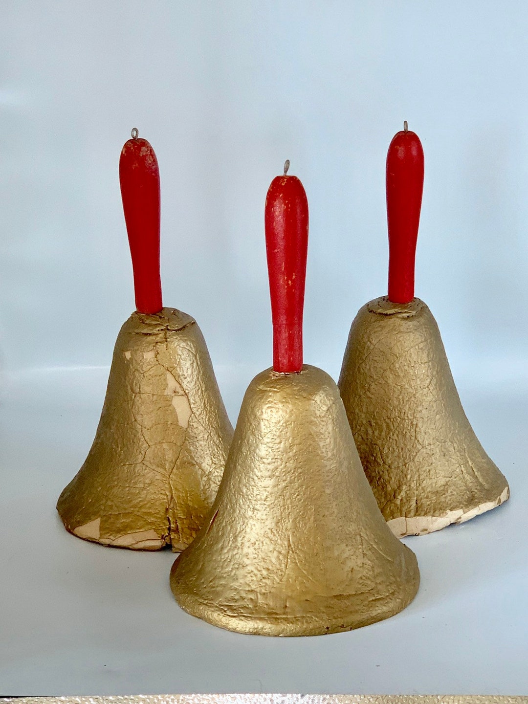 Antique Bell, Christmas Paper Mache Bell, German Christmas Bell, Gold ...