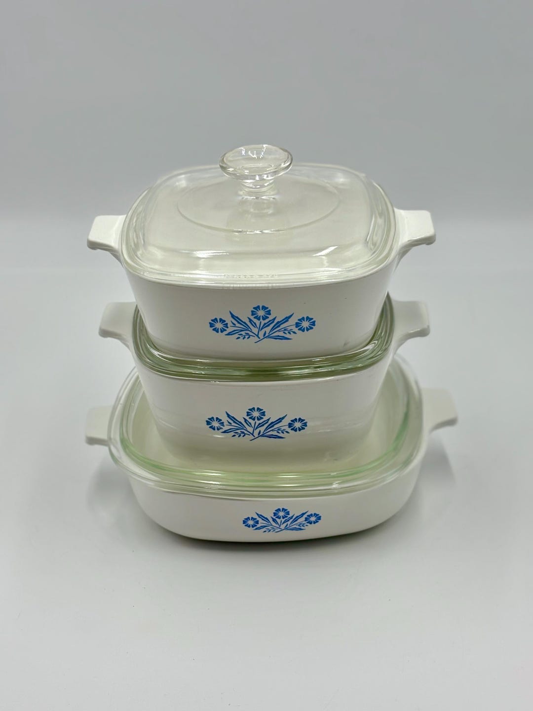 Corning Ware Blue Coneflower Vintage Corning Ware Blue Cornflower Set ...
