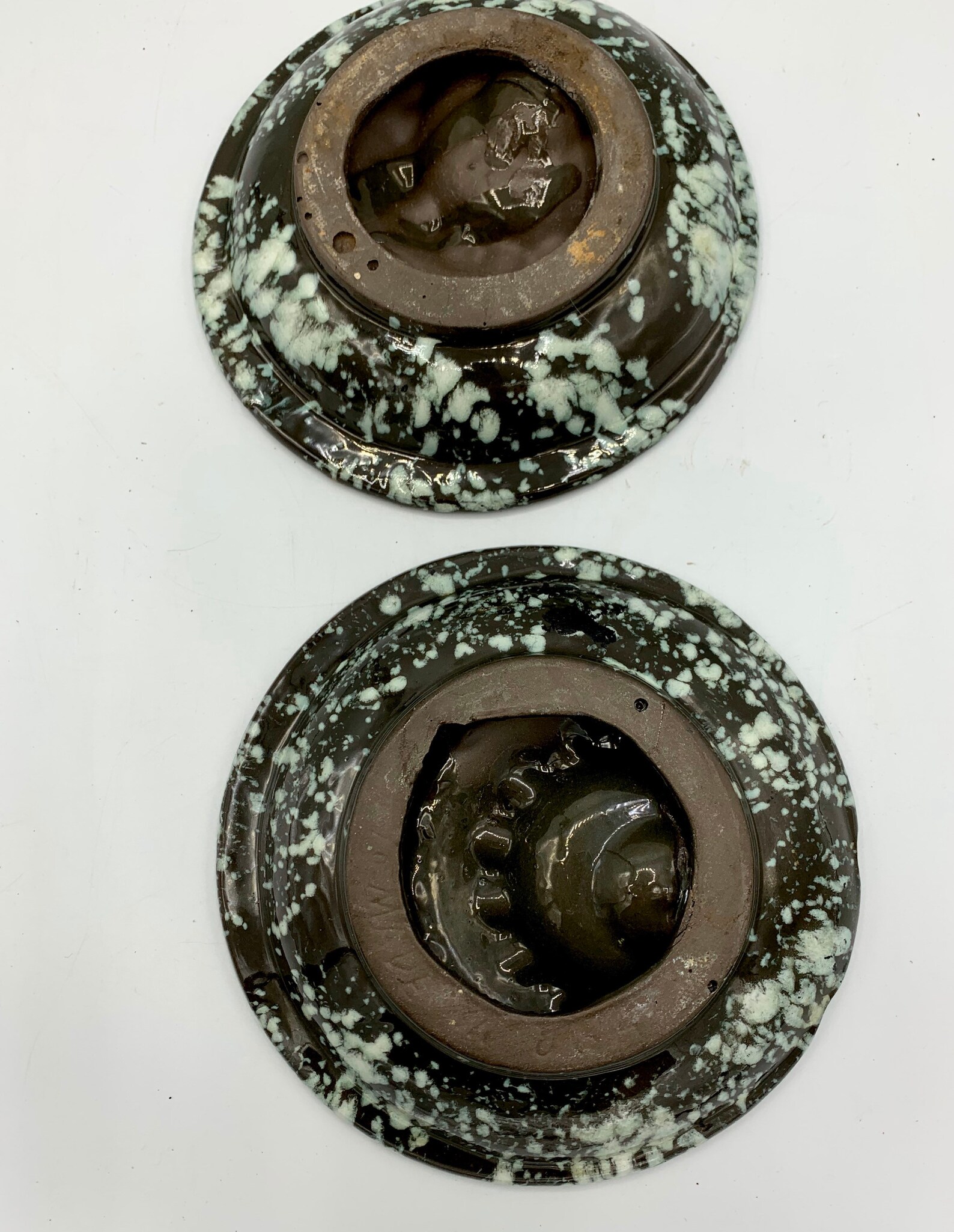 Ashtray Atomic Style Pair Ashtrays Splatter Painting Ceramic - Etsy