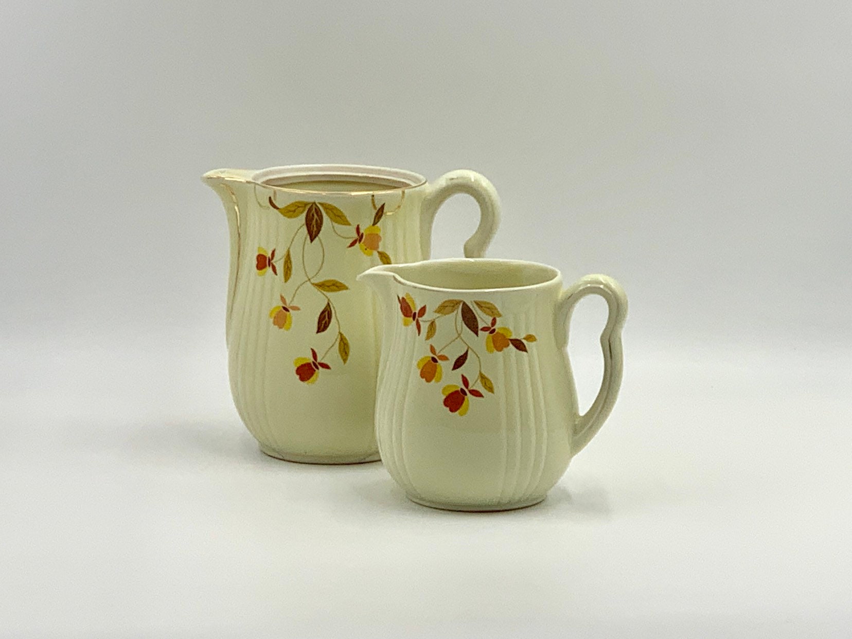 Two Pitchers Autumn Leaf Pattern Hall Vintage Water Pitcher | Etsy