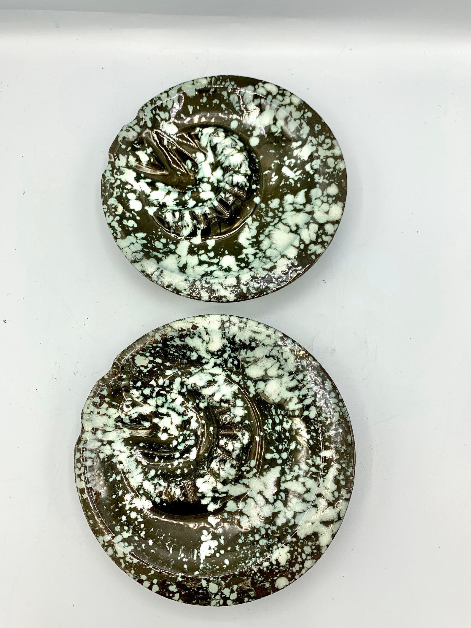 Ashtray Atomic Style Pair Ashtrays Splatter Painting Ceramic | Etsy