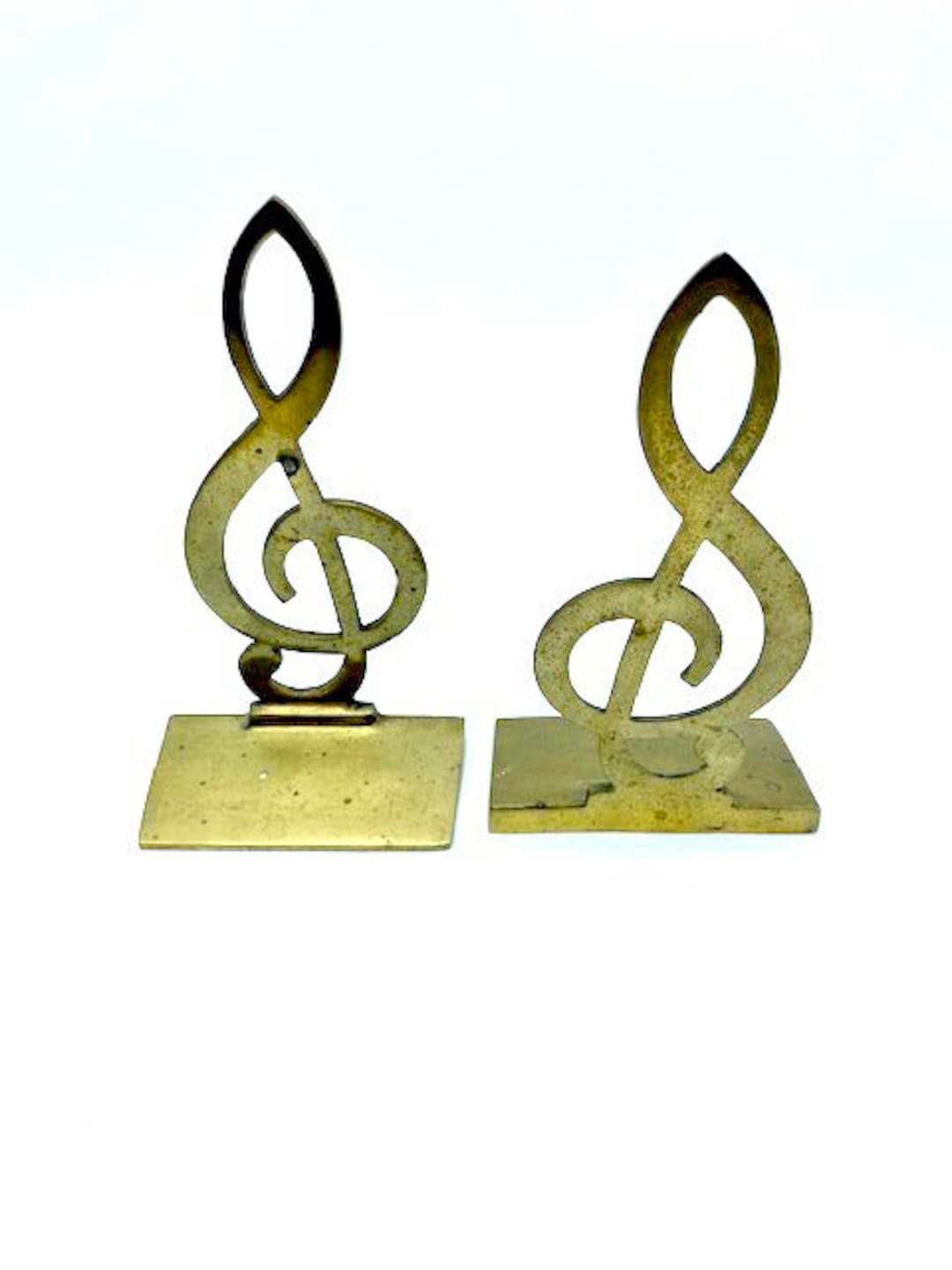 Bookends, Brass Music Note Bookends, Vintage Bookends, Home Office ...