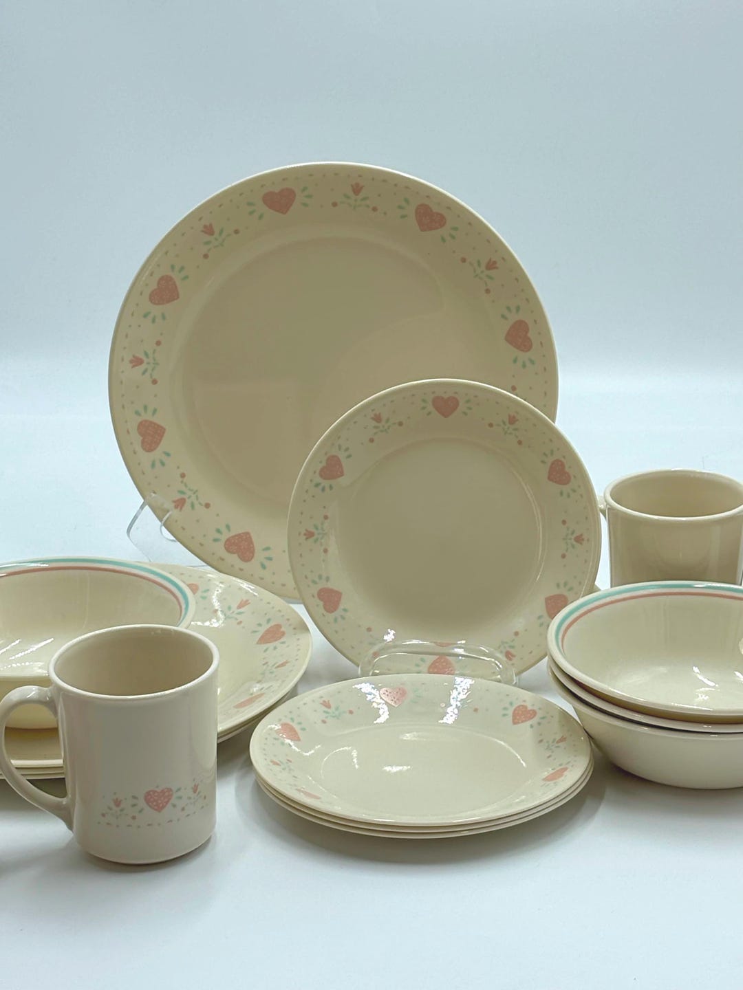 Corelle in Pattern Forever Yours Dinnerware Set. Heart Pattern Vintage ...