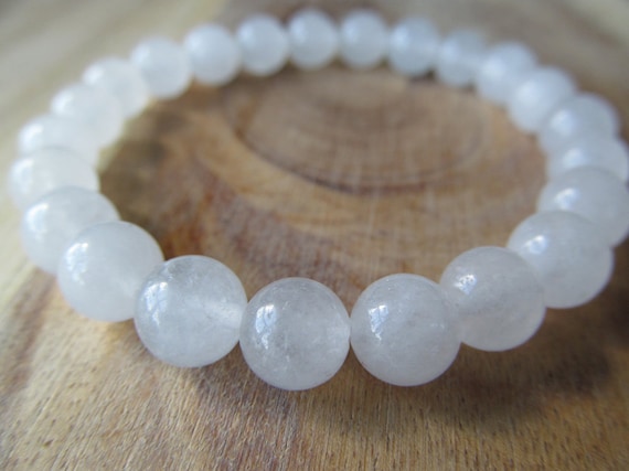 8mm Snow Quartz Bracelet Gemstone Bracelet Natural Stone | Etsy
