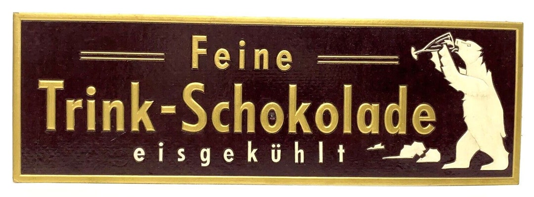 Vintage German Store Sign, Chocolate Drink - Etsy
