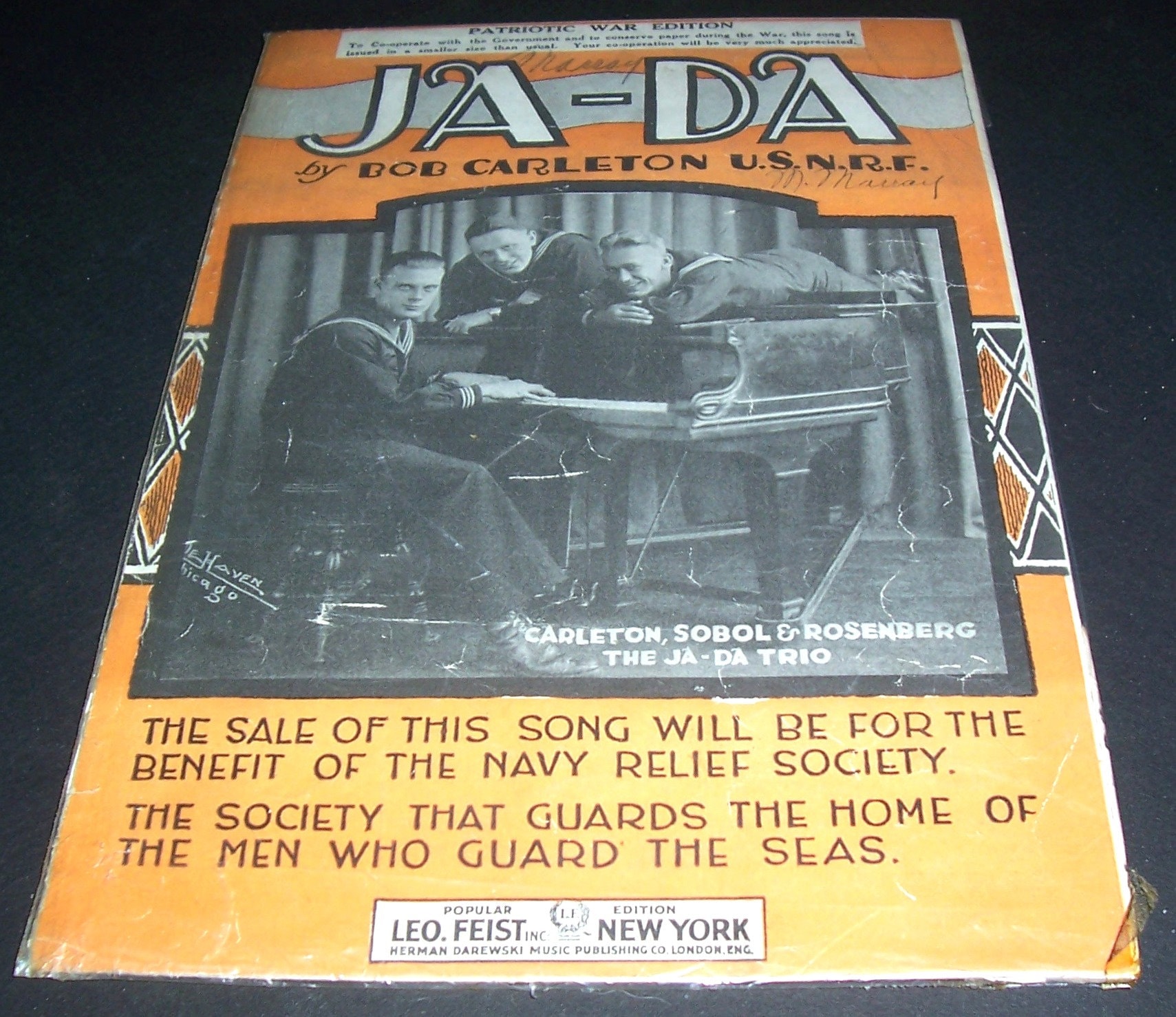 1918 Ja-da Sheet Music, Small War Edition - Etsy