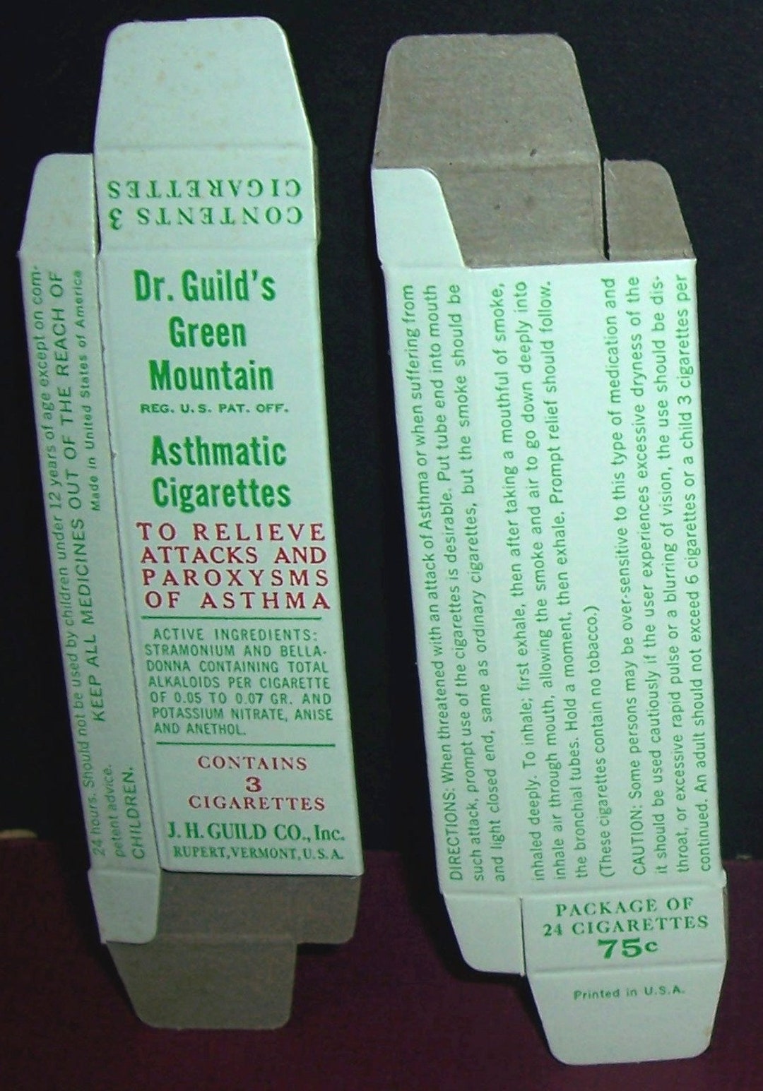 2 Unused 1930s Dr. Guild's Asthmatic Cigarettes Boxes - Etsy