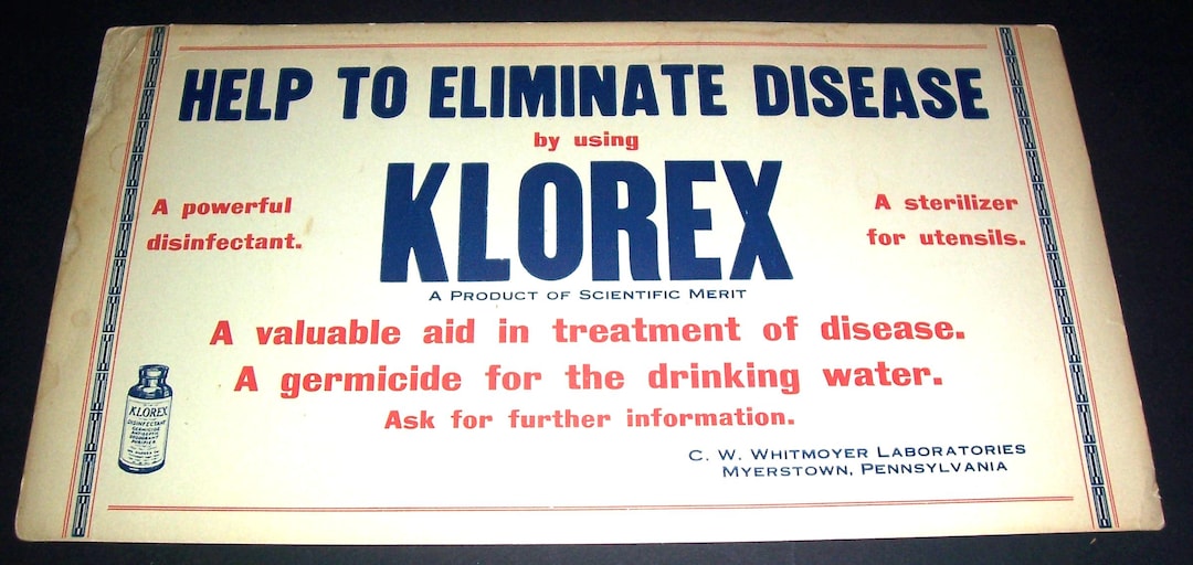 Vintage Klorex Disinfectant Store Sign - Etsy