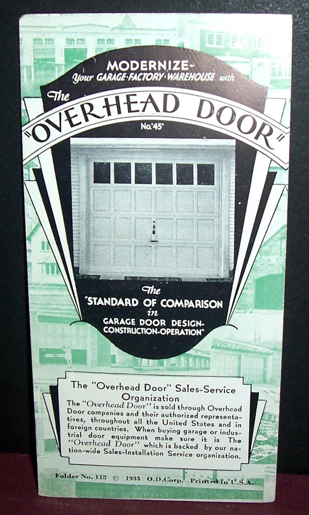 1933 Overhead Door Corp Brochure - Etsy
