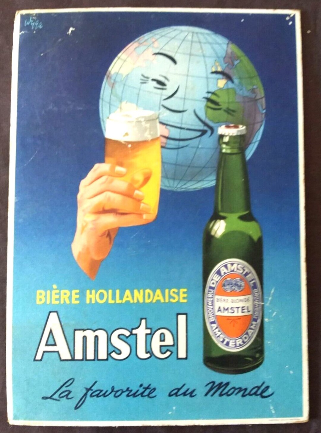 Vintage French Amstel Beer Sign - Etsy