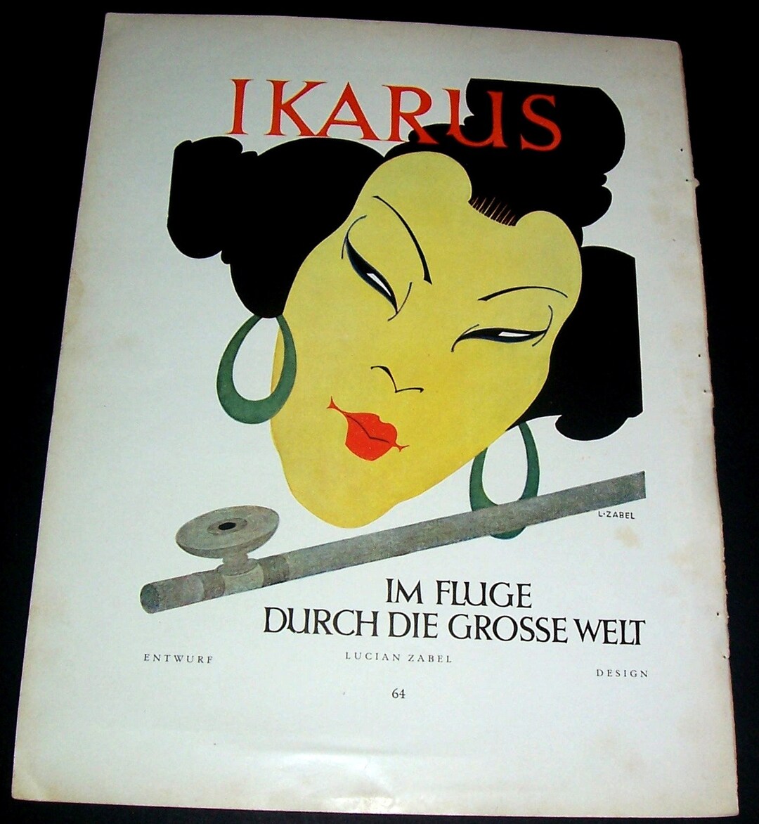 1928 German Ikarus Flight Magazine Cover 1929 Print - Etsy