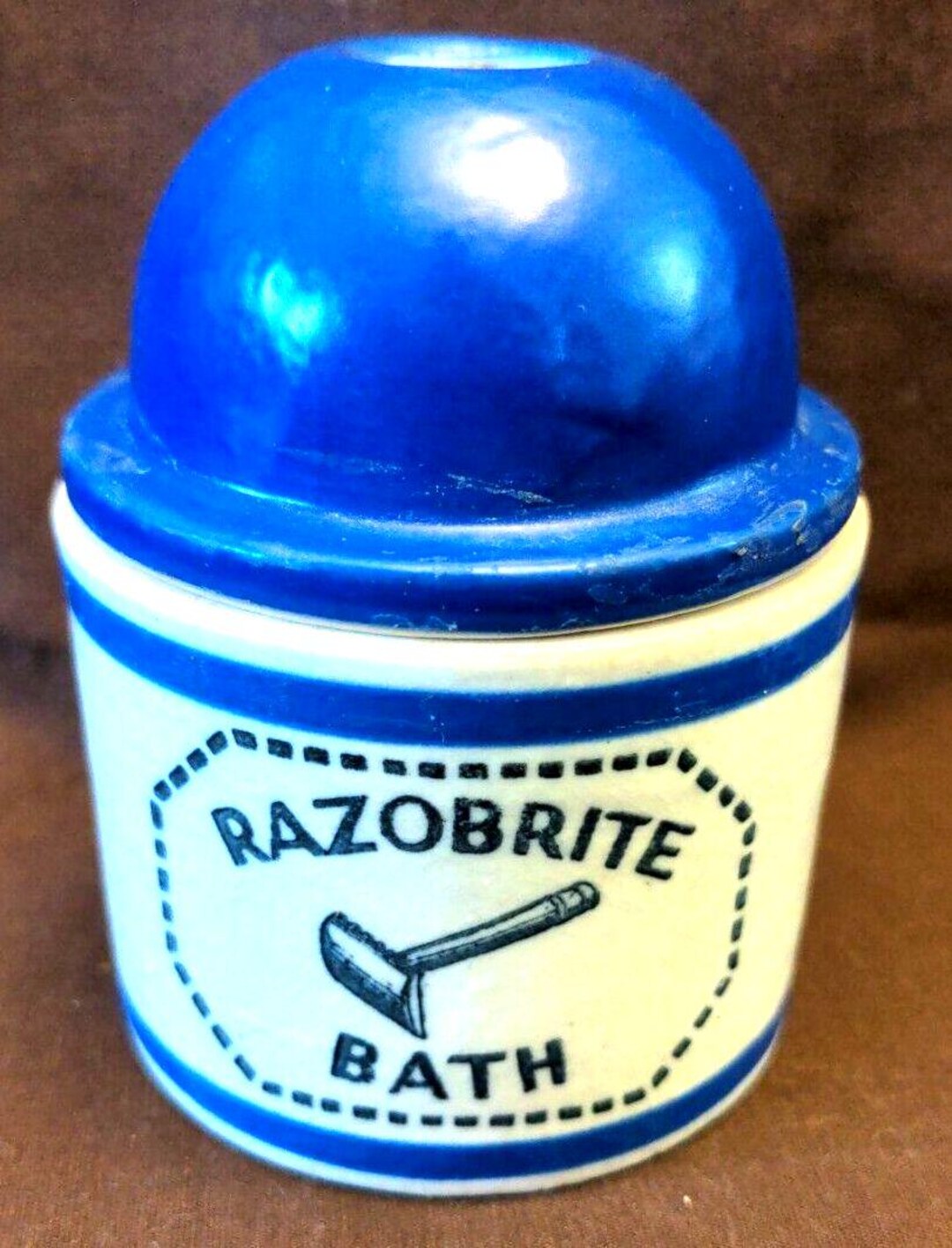 Vintage Razobrite Safety Razor Bath Cleaner Crock - Etsy