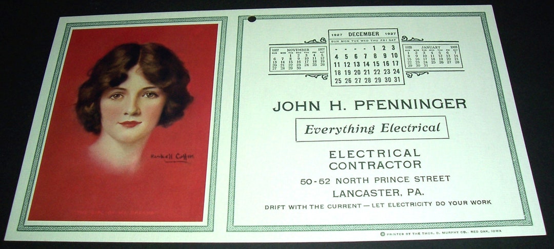 December 1927 Pin-up Calendar, Haskell Coffin - Etsy