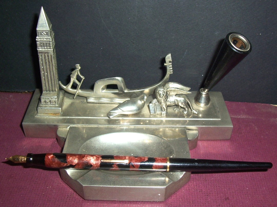 Vintage Venice Fountain Pen Desk Set, 14K Nib - Etsy