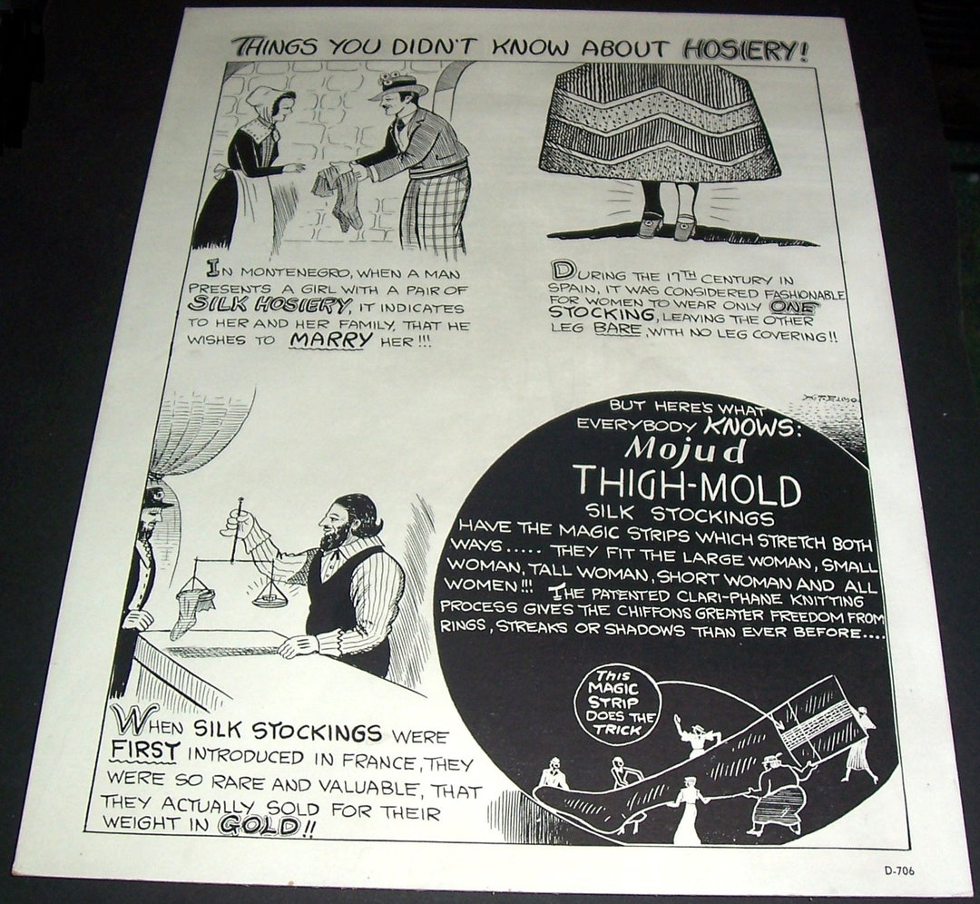 1930s Mojud Hosiery Store Display Kit, Facts About Hosiery - Etsy