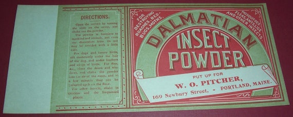 Vintage Unused Dalmatian Insect Powder Label | Etsy