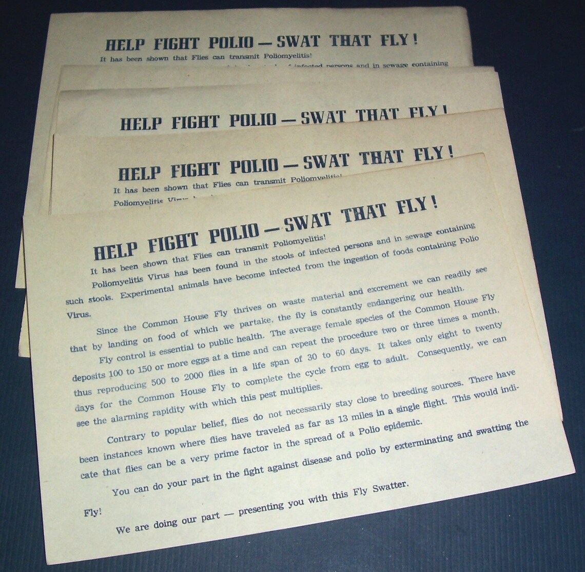 8 Circa 1919 Polio Defense Flyers Swat That Fly - Etsy