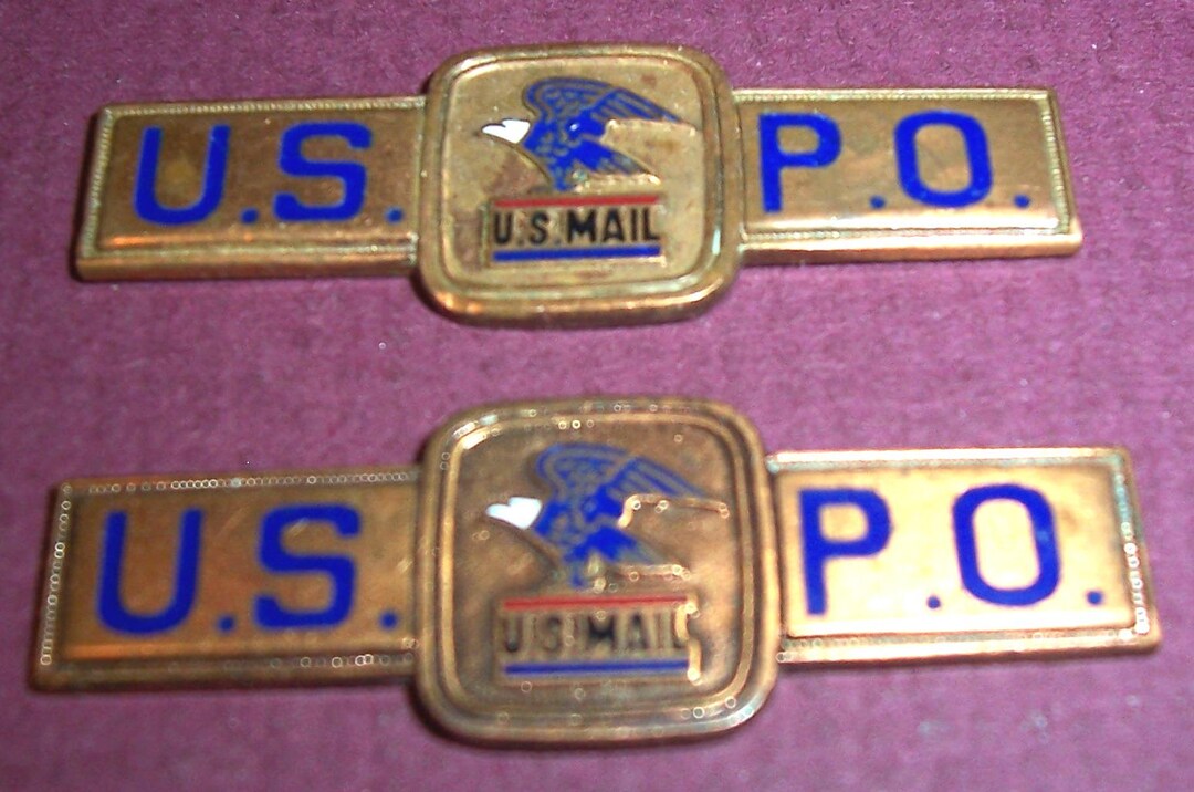 2 Vintage US Post Office Metal Emblems - Etsy