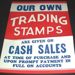 4 Different 1950s Store Trading Stamps Signs - Etsy