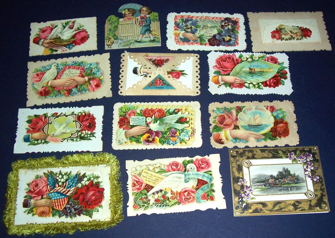 Lot of 13 Small Victorian Paper Lace Greeting Cards - Etsy