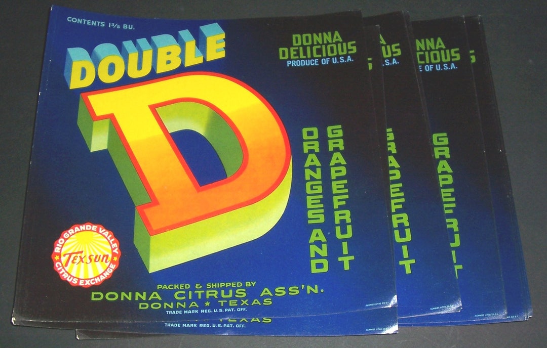 10 Vintage Unused Double D Fruit-crate Labels - Etsy