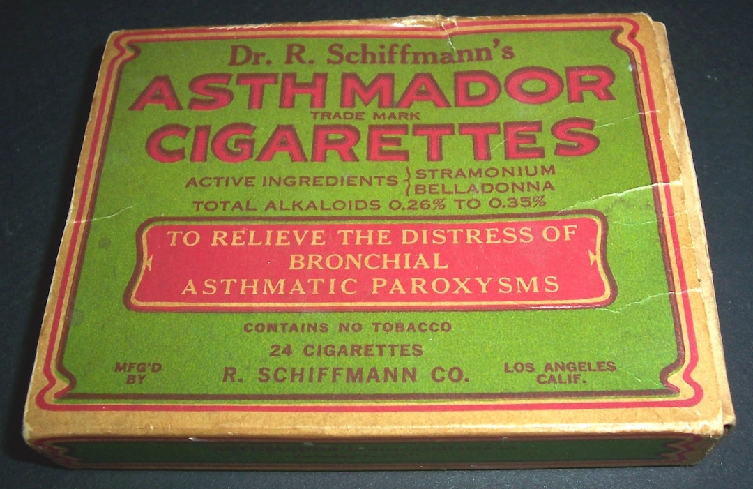1920s Box for Dr, Schiffmann's Asthmador Cigarettes - Etsy