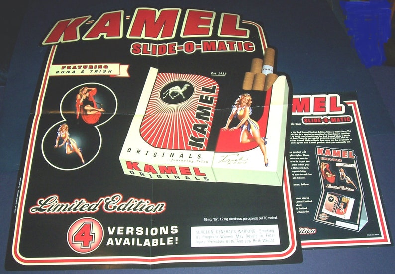 Vintage Red Kamel Cigarettes Slide-o-matic Box Store Poster - Etsy