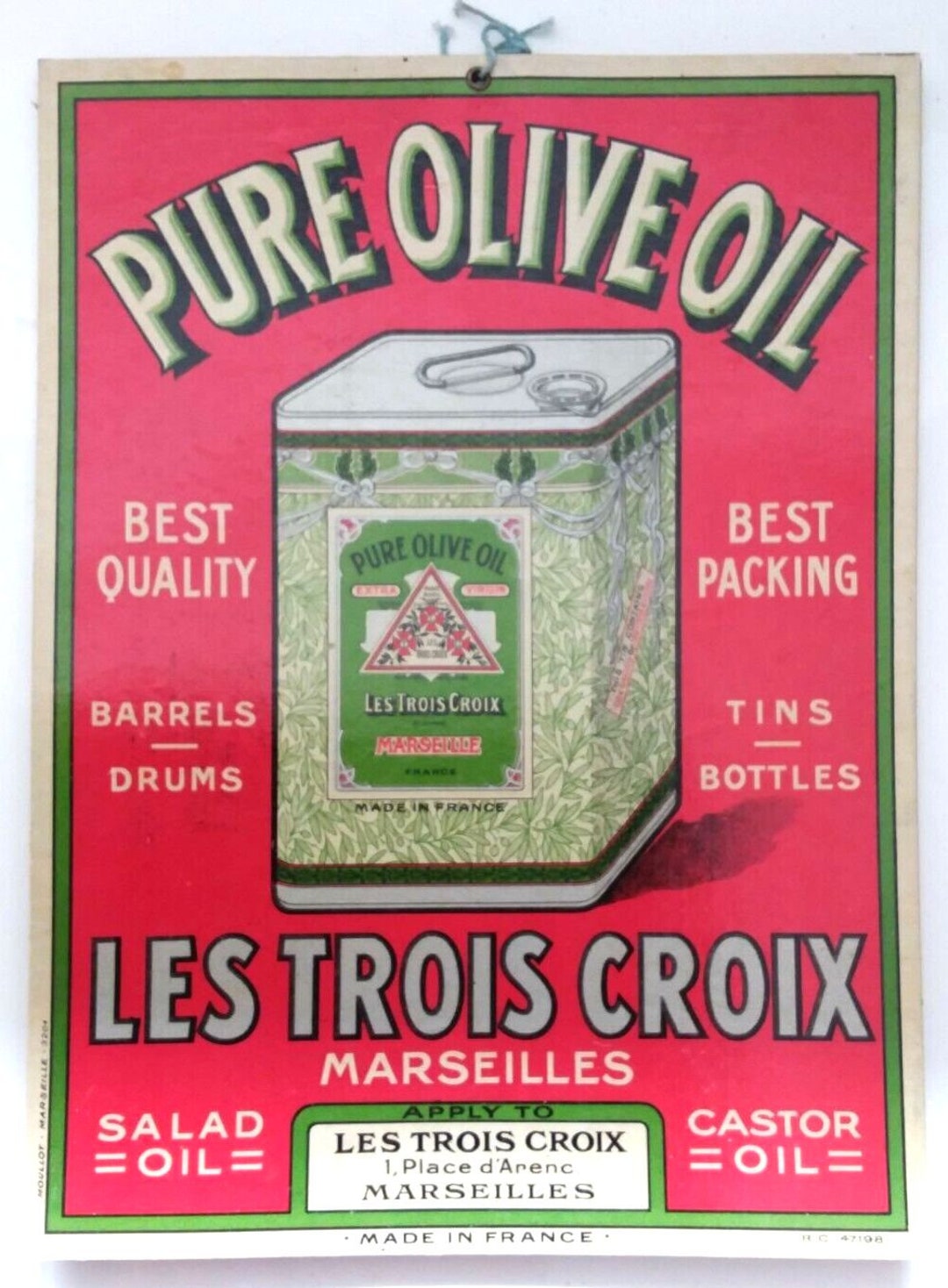 Vintage Trois Croix Olive Oil Store Sign - Etsy