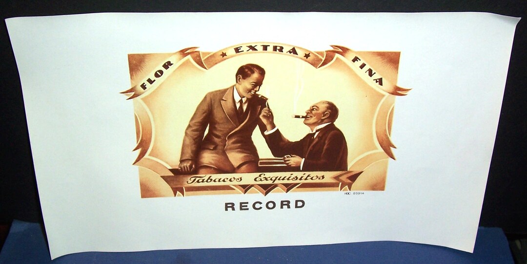 Unused Flor Extra Fina Record Cigar Box Label - Etsy