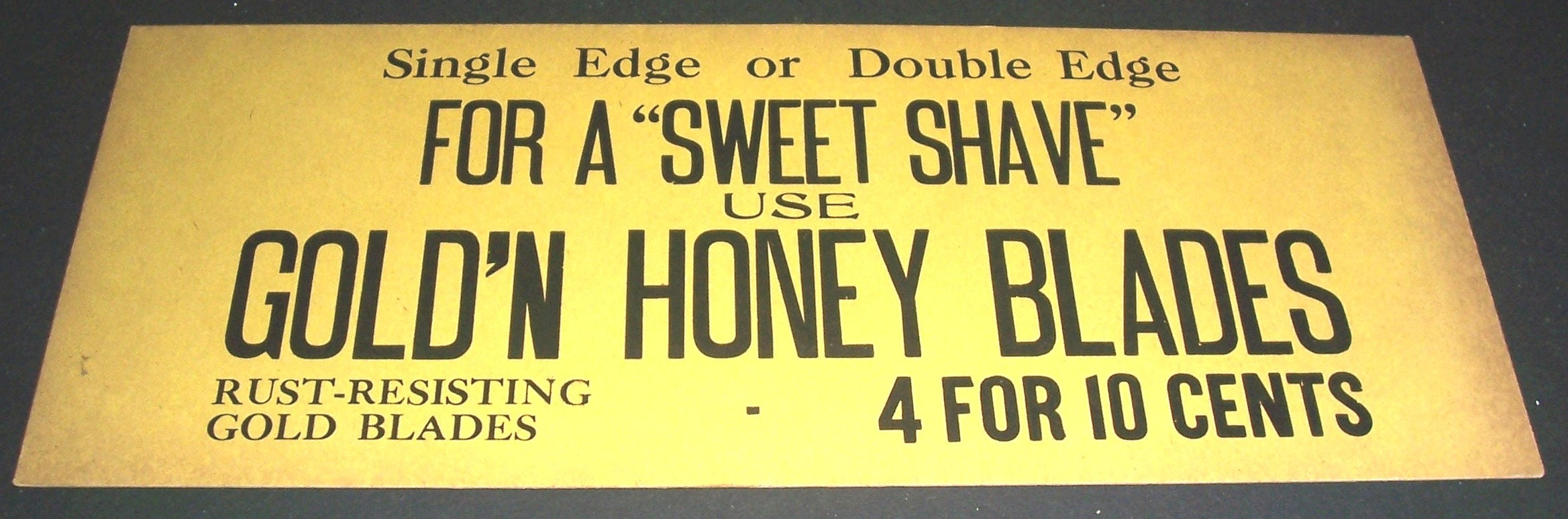 1920s Store Sign, Gold'n Honey Razor Blades - Etsy