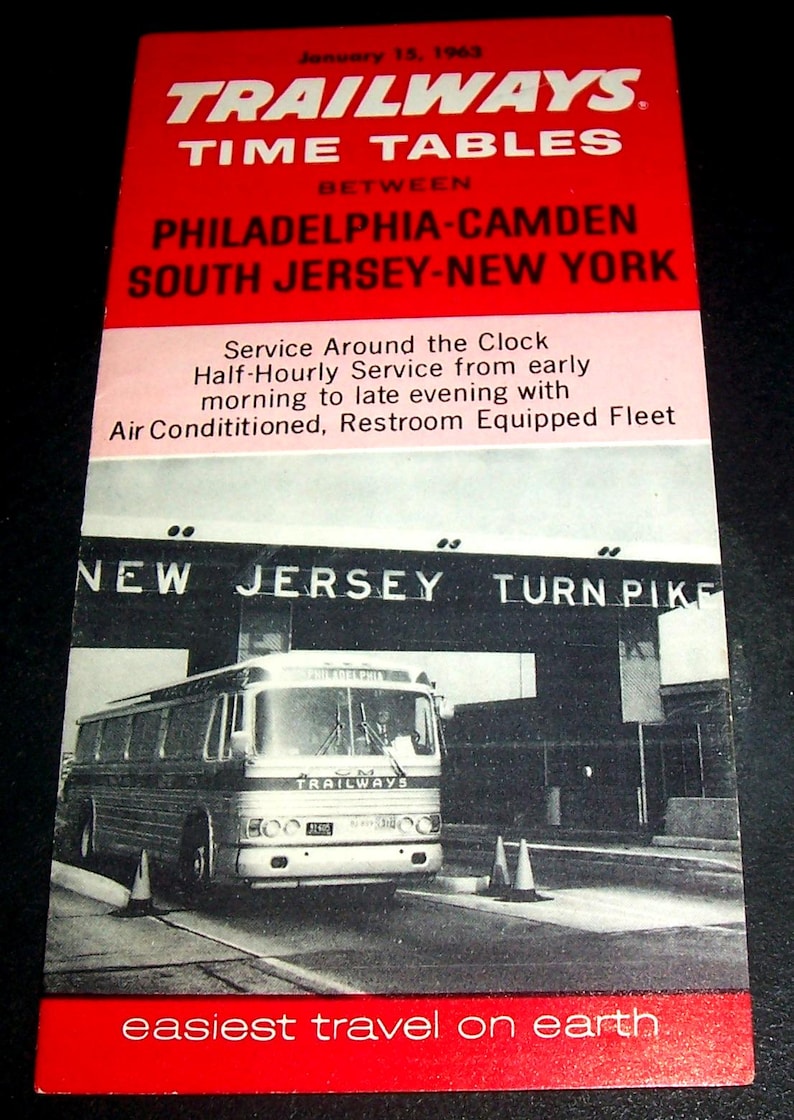 1963 Trailways Bus Schedule - Etsy