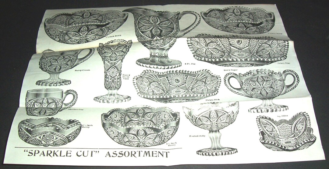Circa 1912 Sales Flyer, Cut Glassware - Etsy