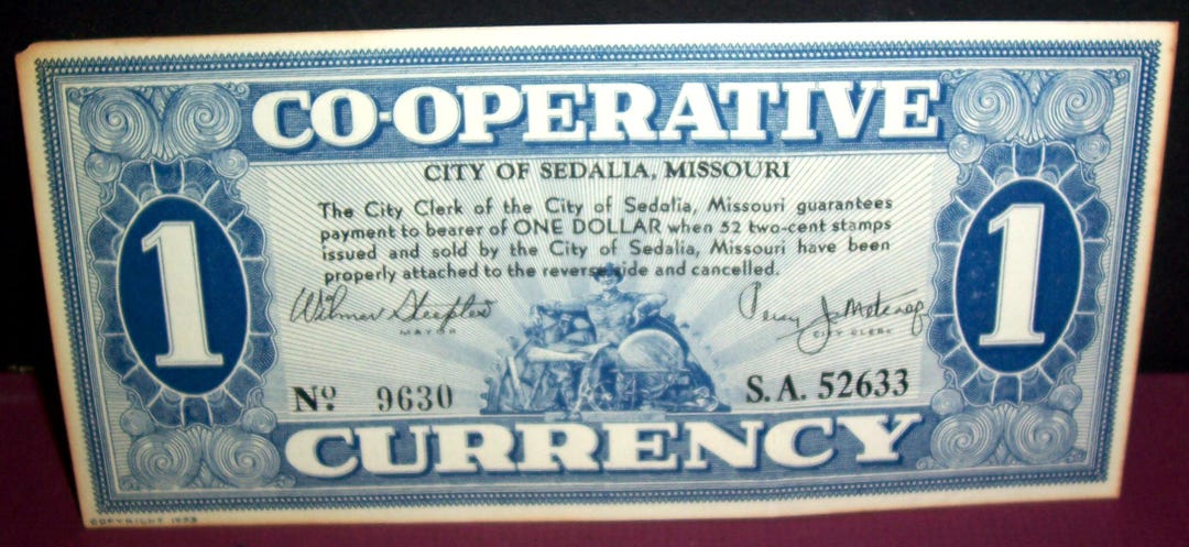 1933 Depression Script, Sedalia, MO - Etsy