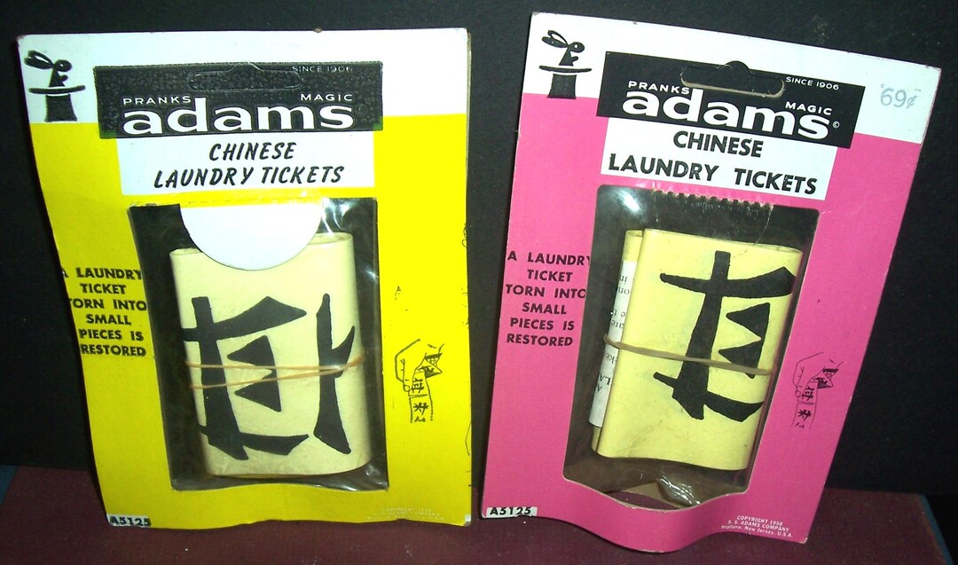2 Vintage Adams Chinese Laundry Ticket Tricks, Still Sealed - Etsy