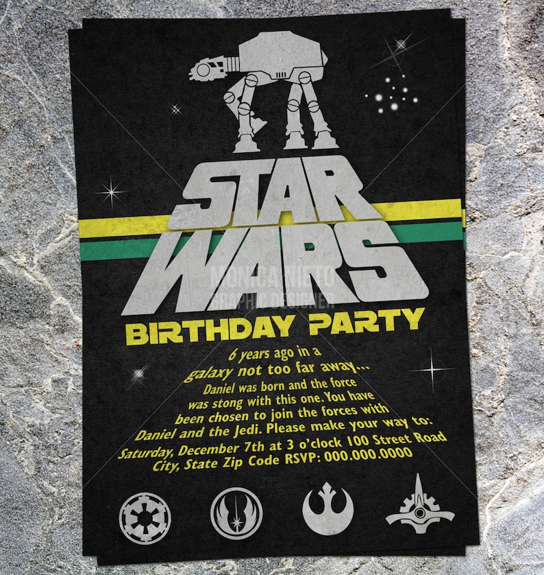 Printable Star Wars Inspired Birthday Invitation / Baby Shower /boys ...