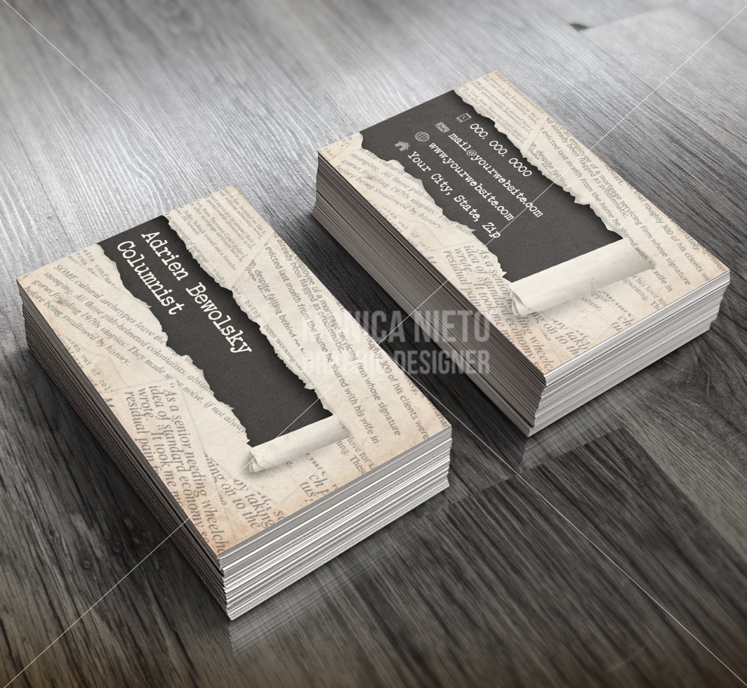 Printable Journalist/ Columnist/ Blogger/ Writer/ Author Business Card ...