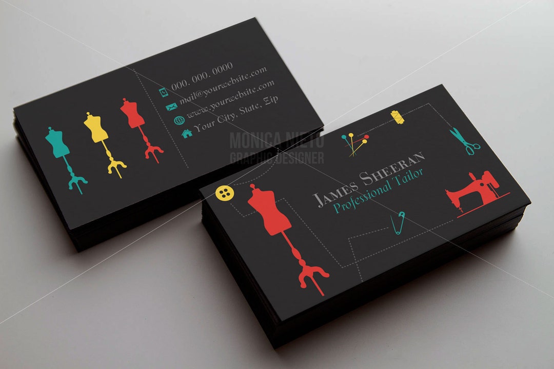 Tailoring Services Business Card/ Tailor Business Cards/ Alteration ...