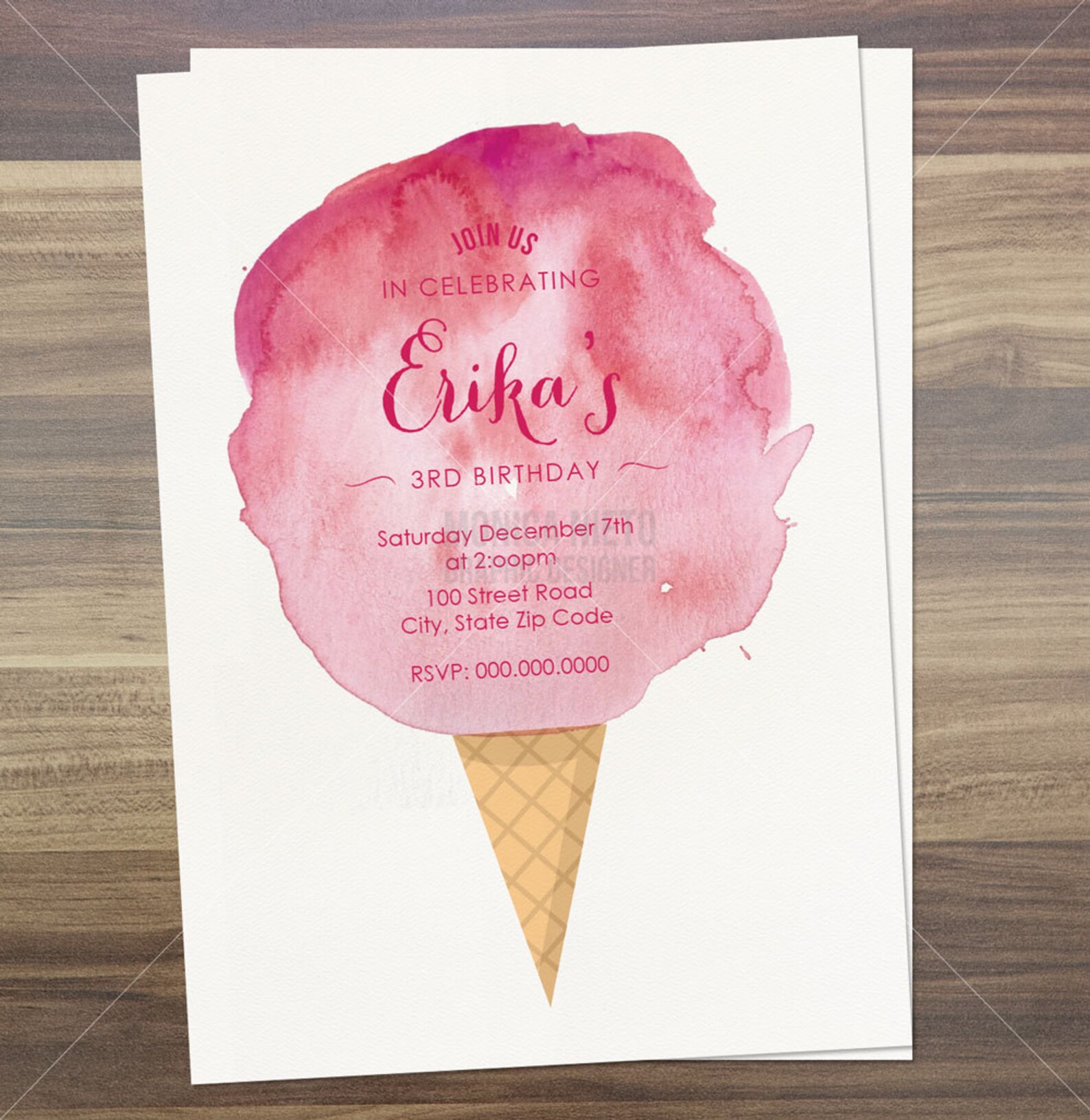Printable Ice Cream Parlour Birthday Party Invitation /printable ...