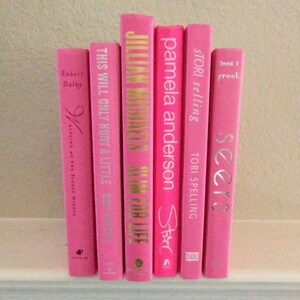 Bright Pink Decorative Books, Hot Pink Fuschia Home Decor, Pink ...