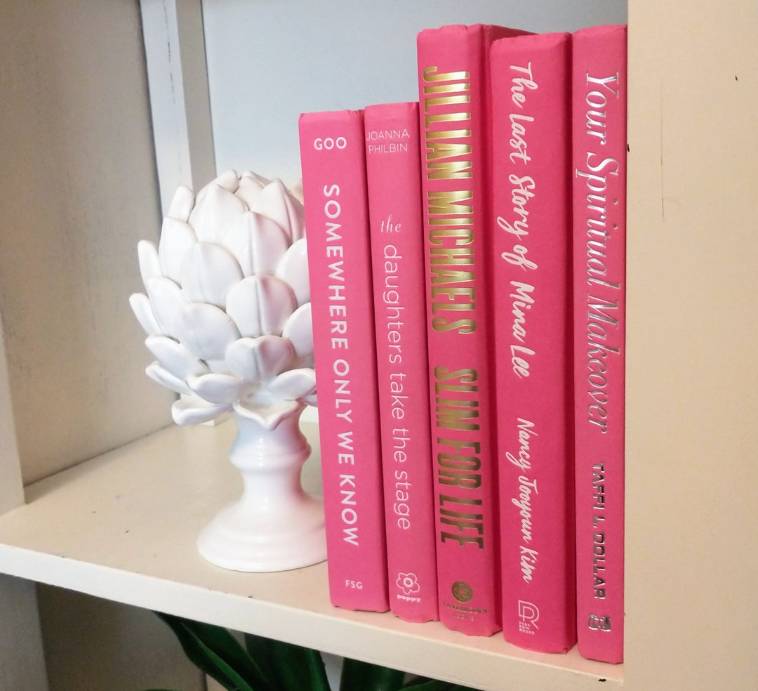 Bright Pink Decorative Books Hot Pink Fuschia Home Decor - Etsy